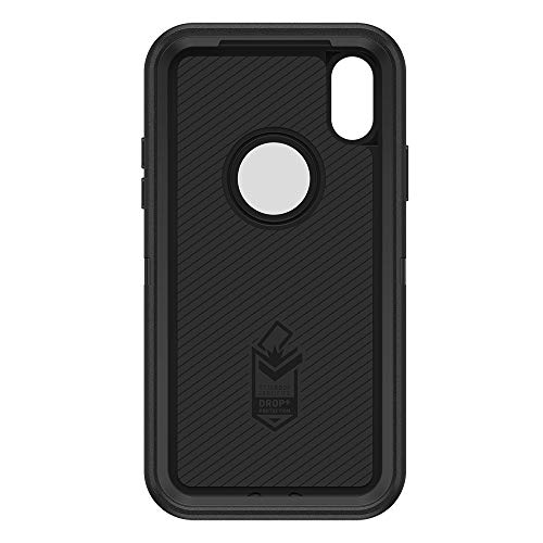 OtterBox iPhone Xs AND iPhone X Defender Series Case - BLACK, rugged & durable, with port protection, includes holster clip kickstand