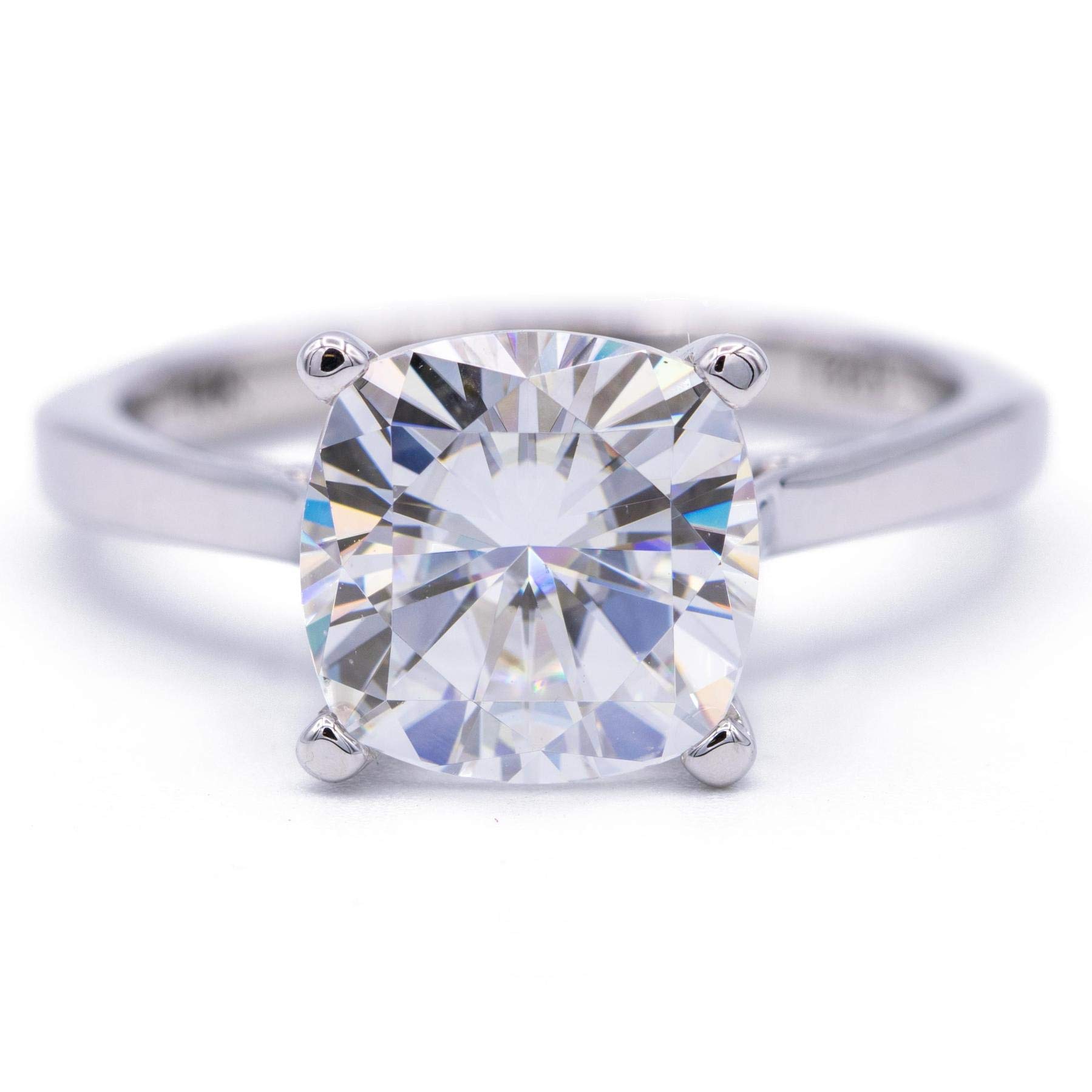Bhumi Gems 3CT Cushion Colorless Moissanite Engagement Ring Wedding Bridal Ring Set Eternity Antique Vintage Solitaire Hidden Halo Dainty Statement Minimalist Promise Her