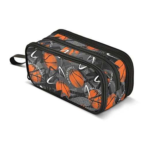 J JOYSAY Basketball Pencil Case Large Big Capacity Pencil Bag for Girls Boys Pencil Storage Box Storage Marker Box Stationery for Kids Teens Student Adults