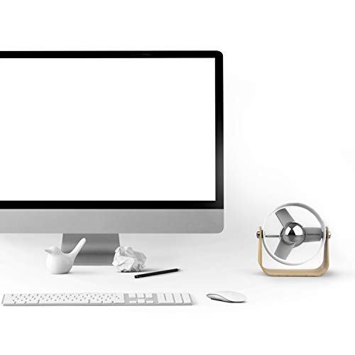 Sharper Image SBS1-SI USB Fan with Soft Blades, 2 Speeds, Touch Control, Quiet Operation, 5V Wall Adapter, 6 ft. Cable, White