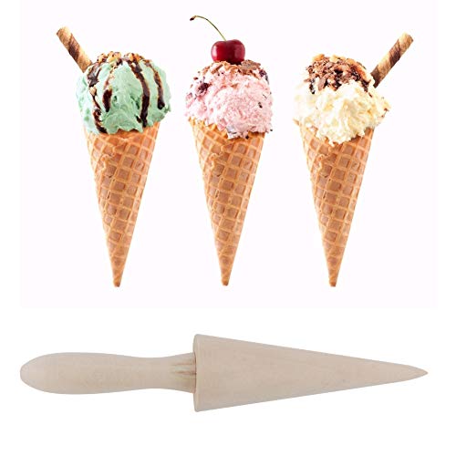 Wood Cone Roller Pizzelle Roller Krumkake Ice Cream Cone Roller Mold Natural Waffle Cone Roller Wooden Mini Waffle Cones Pastry Decorating Baking Tool