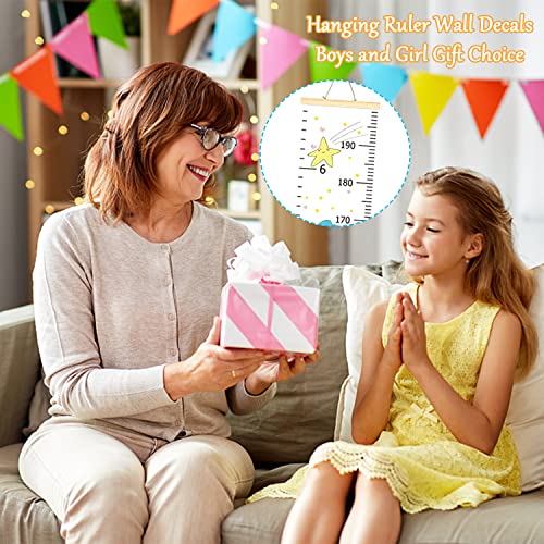 Removable Height Chart for Kids,Animal Hanging Measuring Chart Ruler for Grandkids Height as Gifts,Nursey Decoration,Cute Canvas Measurement for Home