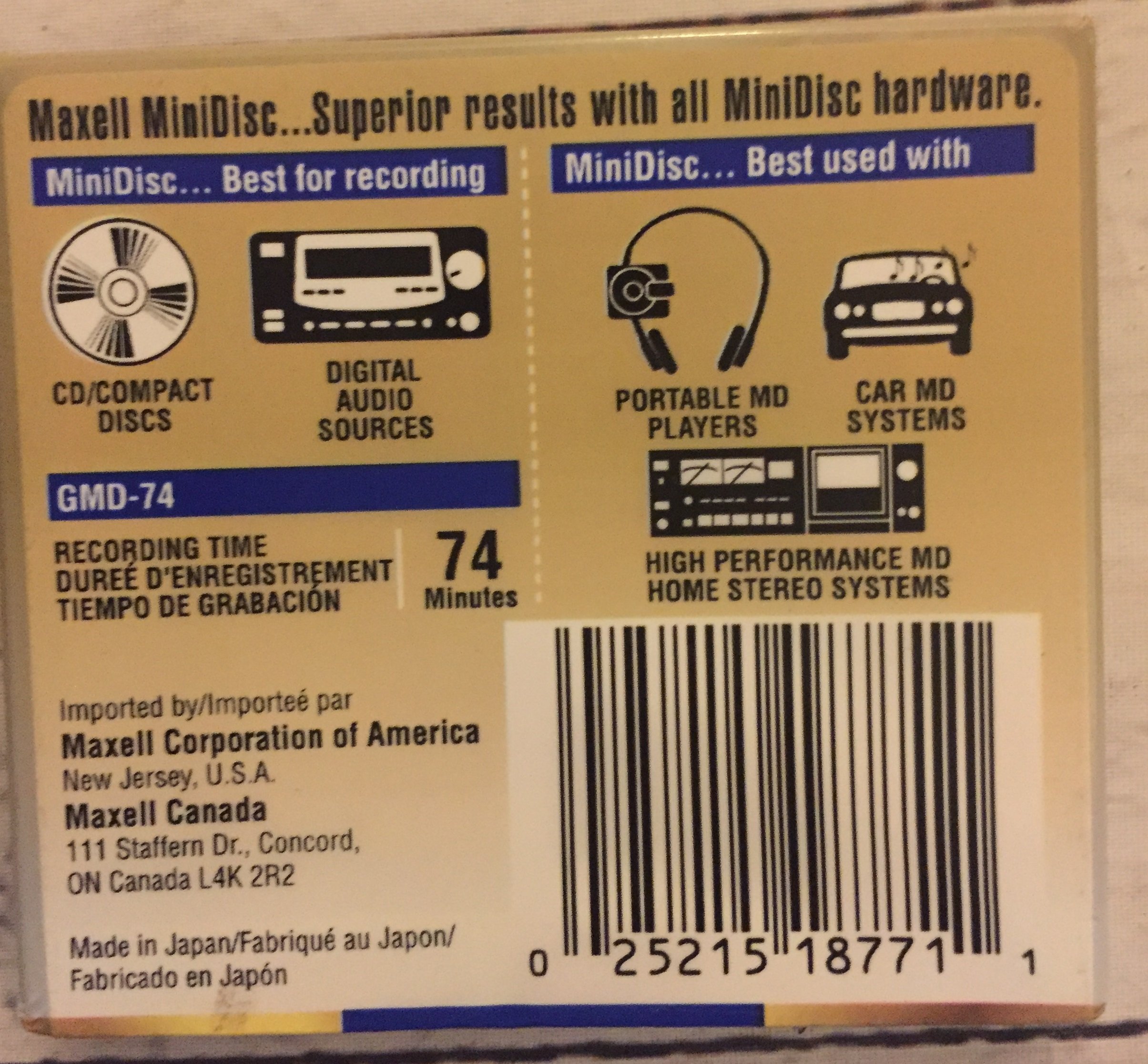 Maxell Md Gold 74 Recordable Mini Disc