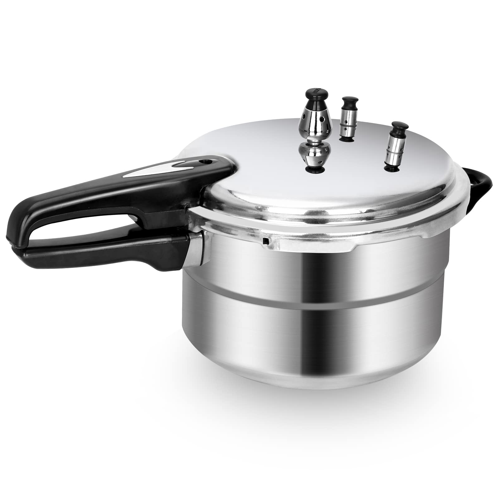 BreeRainz 5.3 Quart Pressure Cooker, 10 PSI Induction Compatible Pressure Canner w/Honeycomb Stainless Steel Clad Base for Fast & Even Heating, Canning Rack Included
