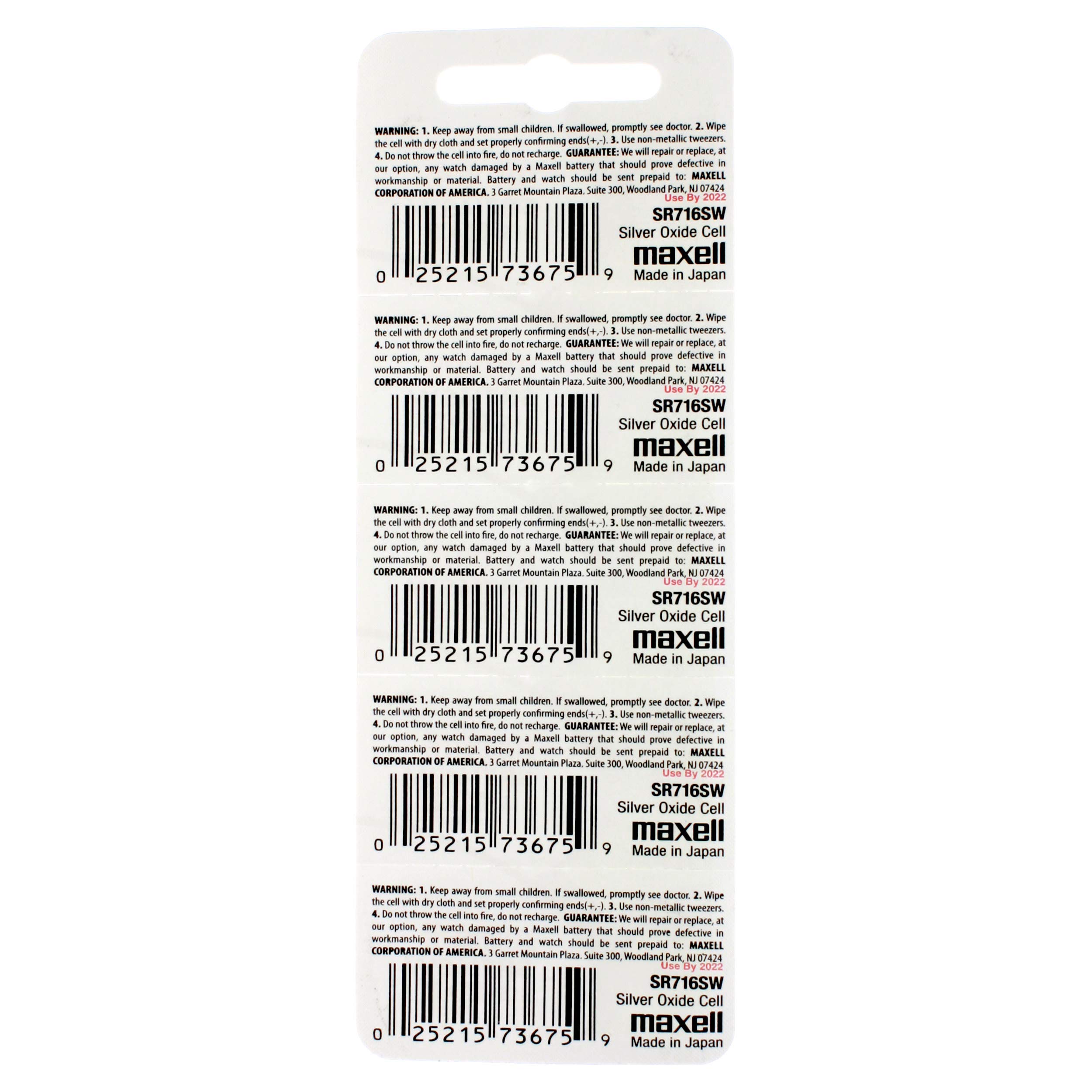 Maxell SR716SW 315 V315 SR62 SR716 Silver Oxide Watch Battery