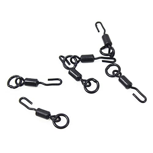 Awakingdemi 20x Spinner Swivel for Ronnie Rig Carp Fishing Tackle Tool Accessories Black