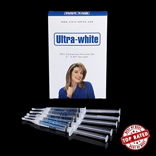 Ultra White 22% Teeth Whitening Gel Large 5 Tubes 3.8 ml of Gel use for Beautiful White Smile
