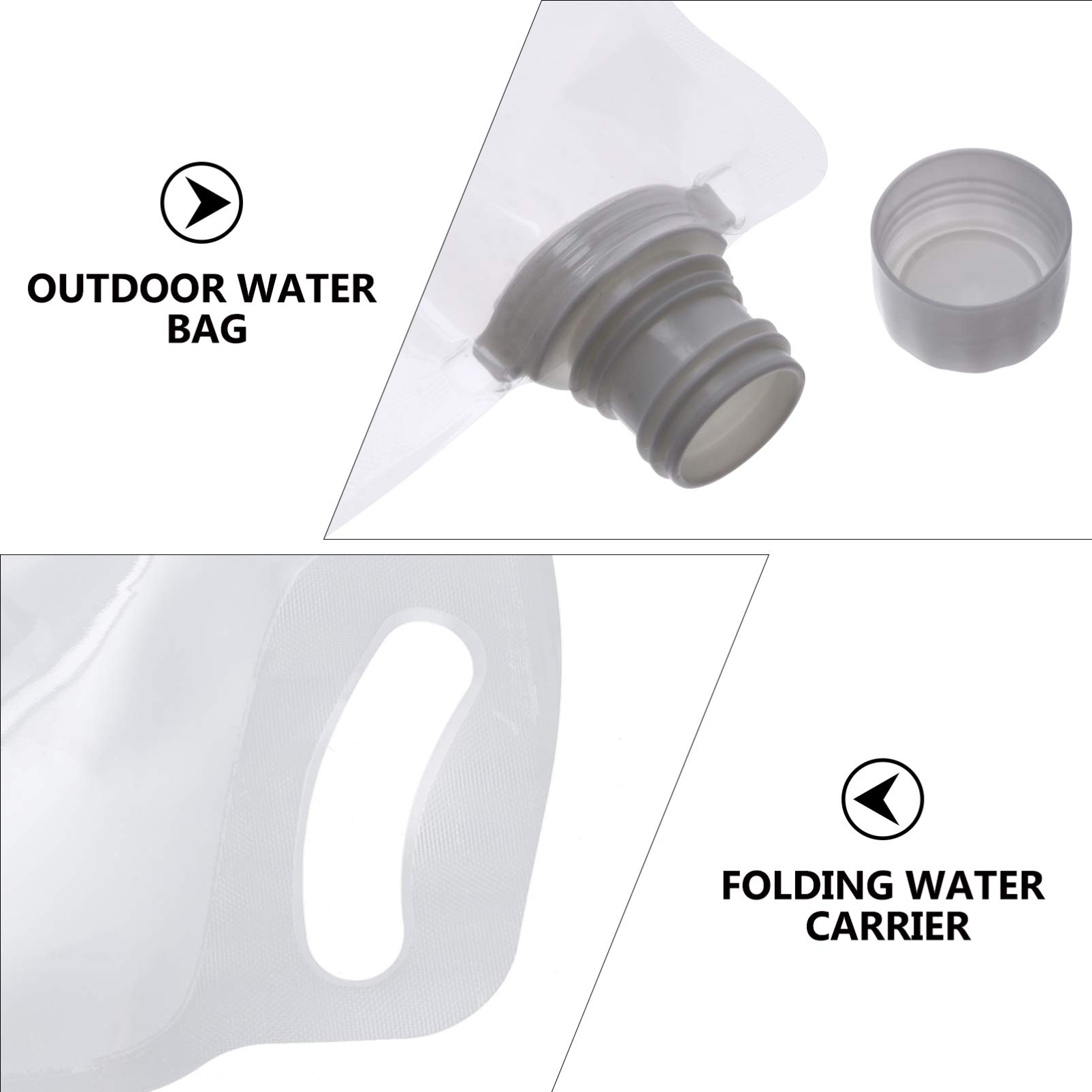 BESPORTBLE Collapsible Water Container Emergency Water Storage Folding Water Jug for Outdoor Camping 3 Pieces 2L/0.53 Gallon