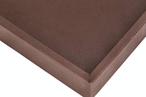 Ottoman Serving Tray Made of Wood & Faux Leather - 18β x 13β - Brown