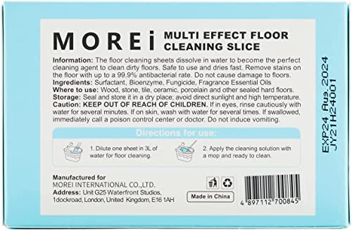 Multi Effect Floor Cleaning Slice,30 load Floor Cleaning Tablets, Mopping concentrated Floor Cleaning Sheets, Water Soluble, Fast Dry, Fresh and no Scent, for Tiles, Hardwood, Wall Tile, Glass, Marble, and Laminate Floor Cleaner, to Clean RV, Car, Yard, G