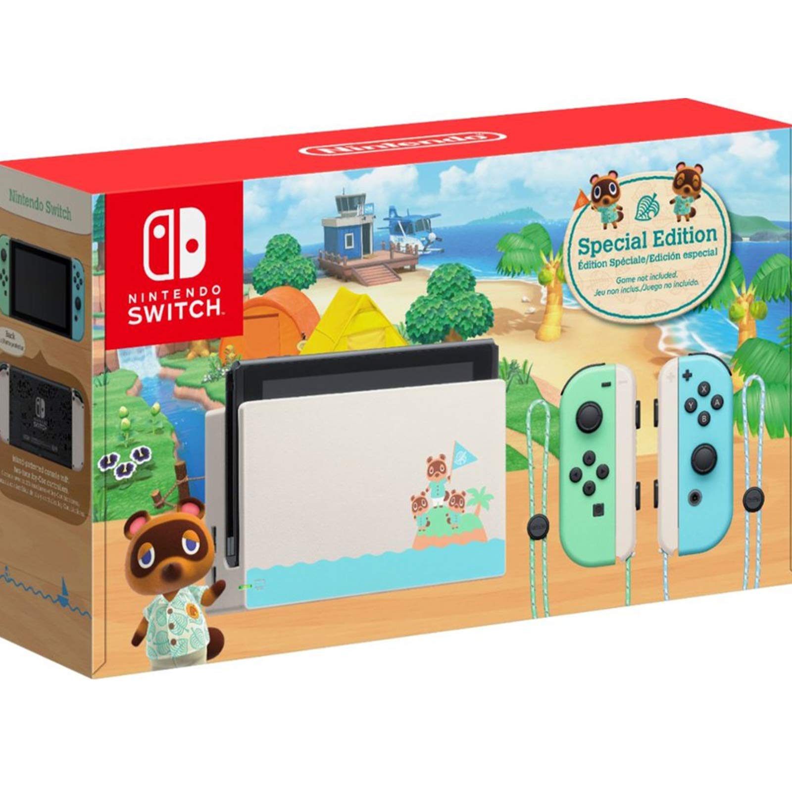 Nintendo 2021 Switch Console Family Holiday Set - Animal Crossing, 6.2" Touchscreen LCD Display, Bluetooth + 128GB MicroSD Card