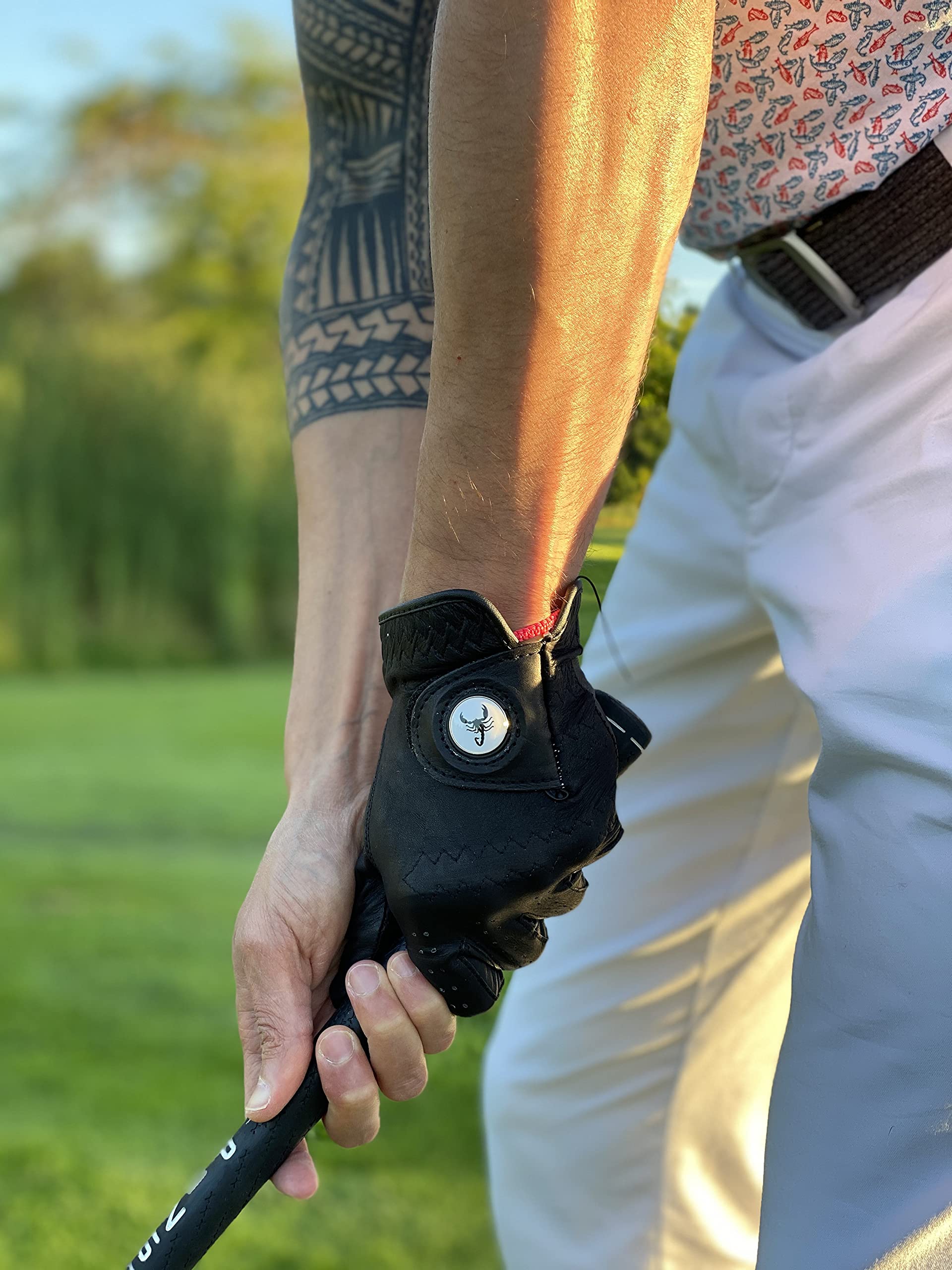 Black Inferno Cabretta Leather Golf Glove by KEPEL (M-Men, Left)