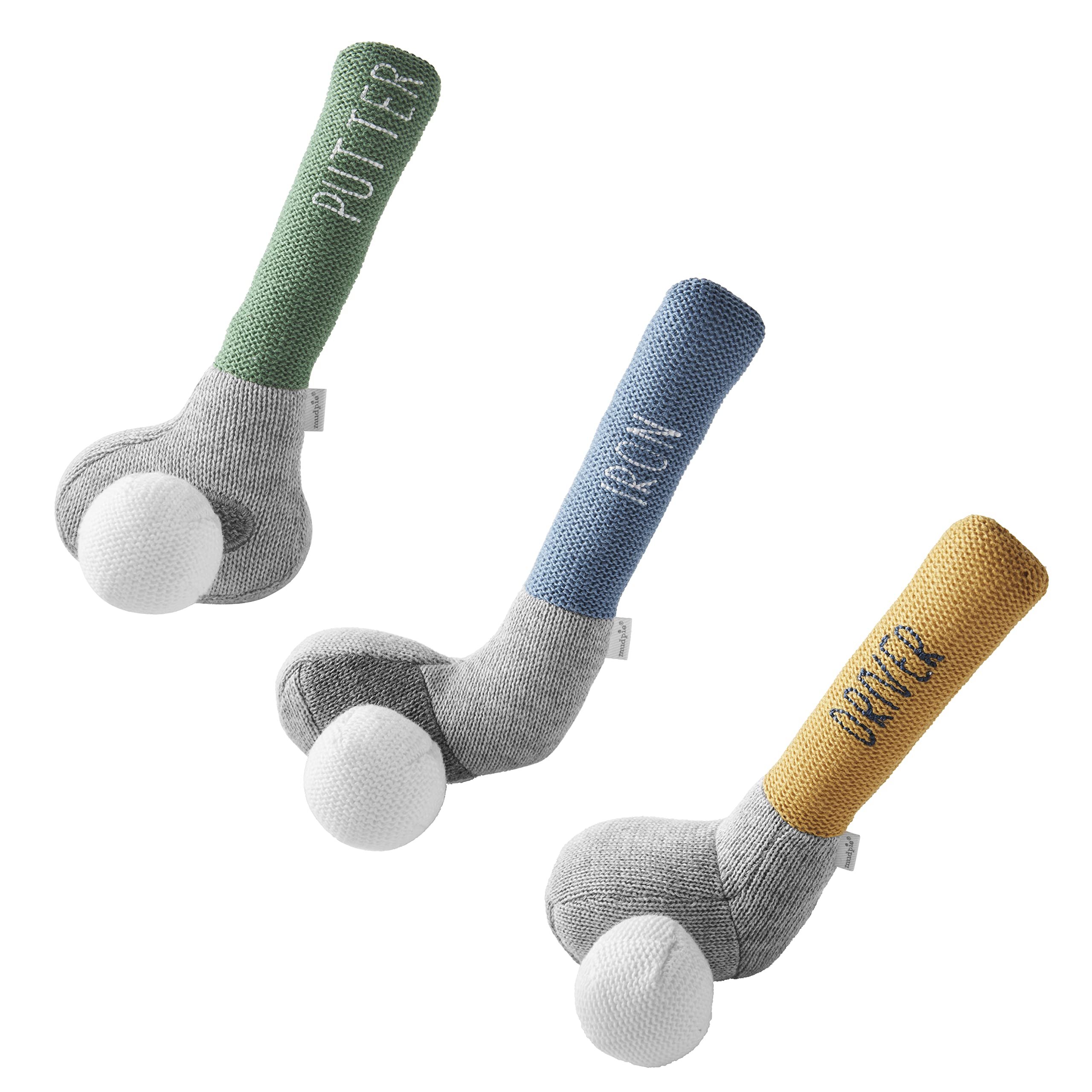 Mud Pie Children's Goft Knit Rattle, Blue Iron Club