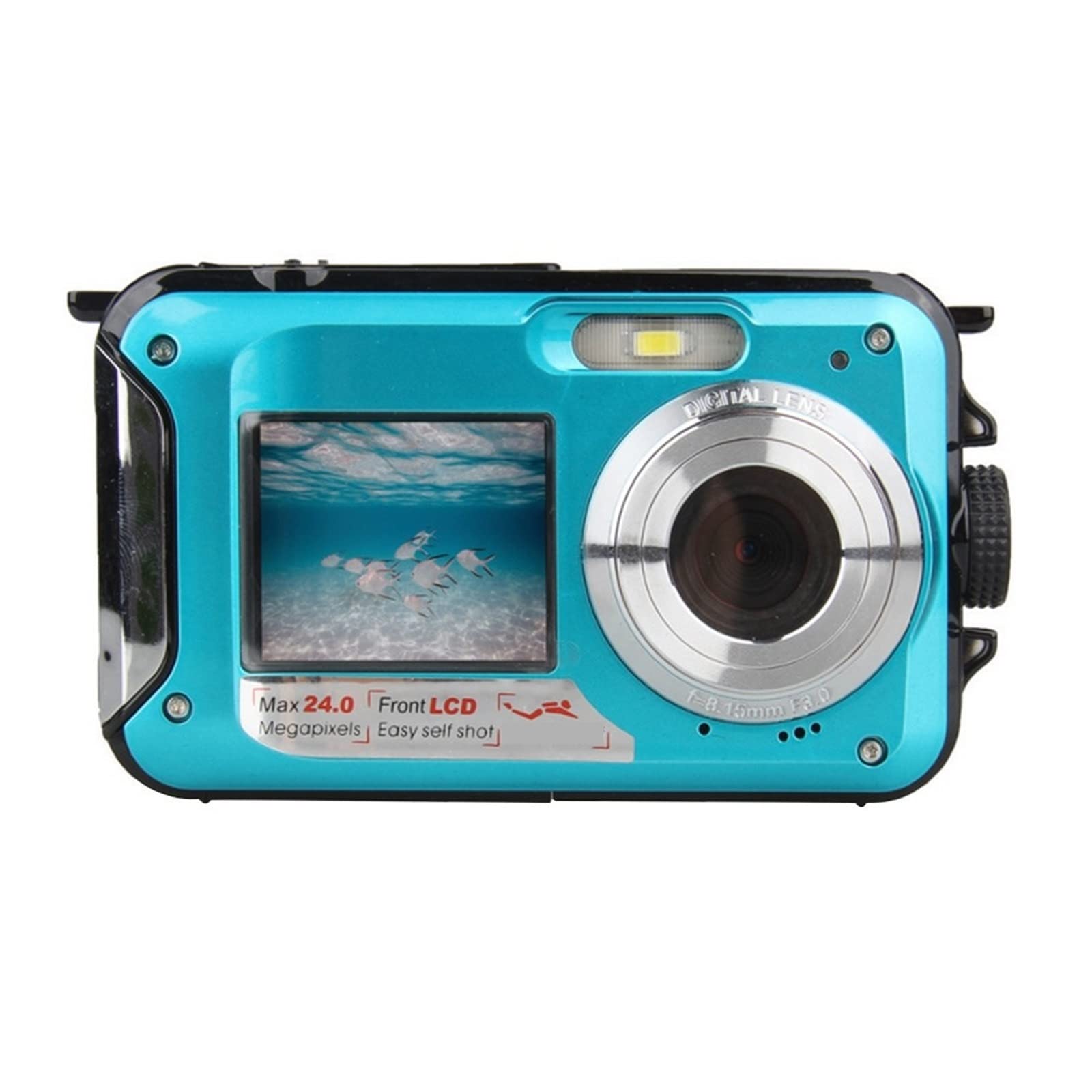 Camera Aparat Cyfrowy Ekran Aparat Cyfrowy Selfie Wideorejestrator Do Podwodne Nagrywanie DV Digital Camera (Color : Blue)