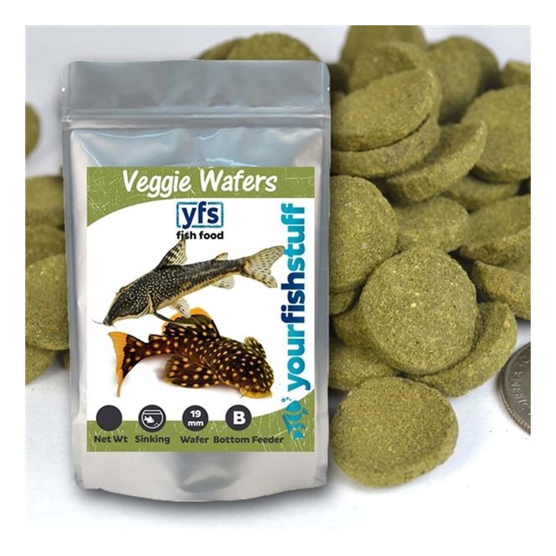 Spirulina Veggie Algae Wafers Pleco Catfish Tropical Bulk Fish Food ONE LB - Bottom Feeders