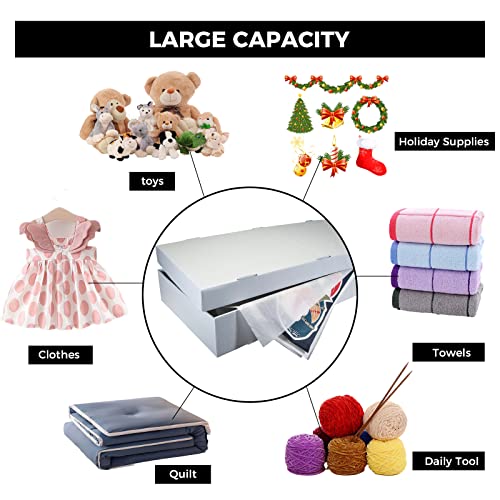 Lineco, Under Bed Storage Bins, Large Capacity Box with Lid, Archival Storage Containers for organizing Wedding Dress, Quilts, Gowns, Family Heirlooms, forever Keepsake Garment Box, 40x18x6 Inch