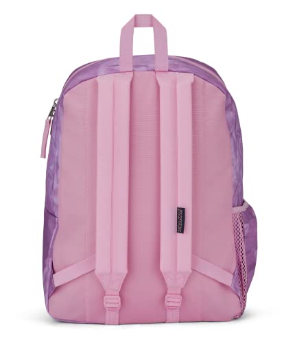 JanSport Cross Town Backpack, Static Rose, 17" x 12.5" x 6" - Simple Bag with 1 Main Compartment, Front Utility Pocket - Premium Class Accessories