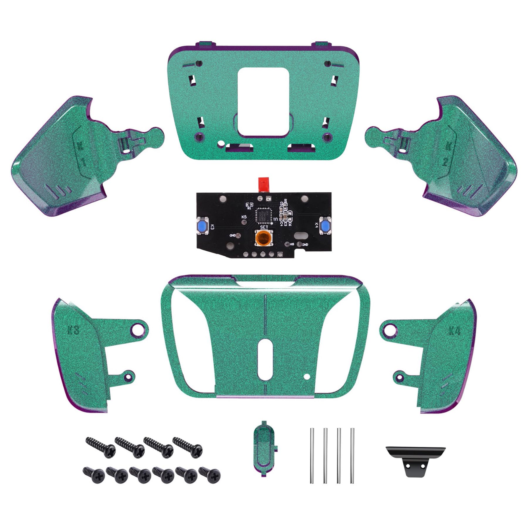 Turn RISE to RISE4 Kit β Redesigned Chamelon Green Purple K1 K2 K3 K4 Back Buttons & Remap PCB Board for PS5 Controller eXtremeRate RISE & RISE4 Remap kit - Controller & Other Accessories NOT Included