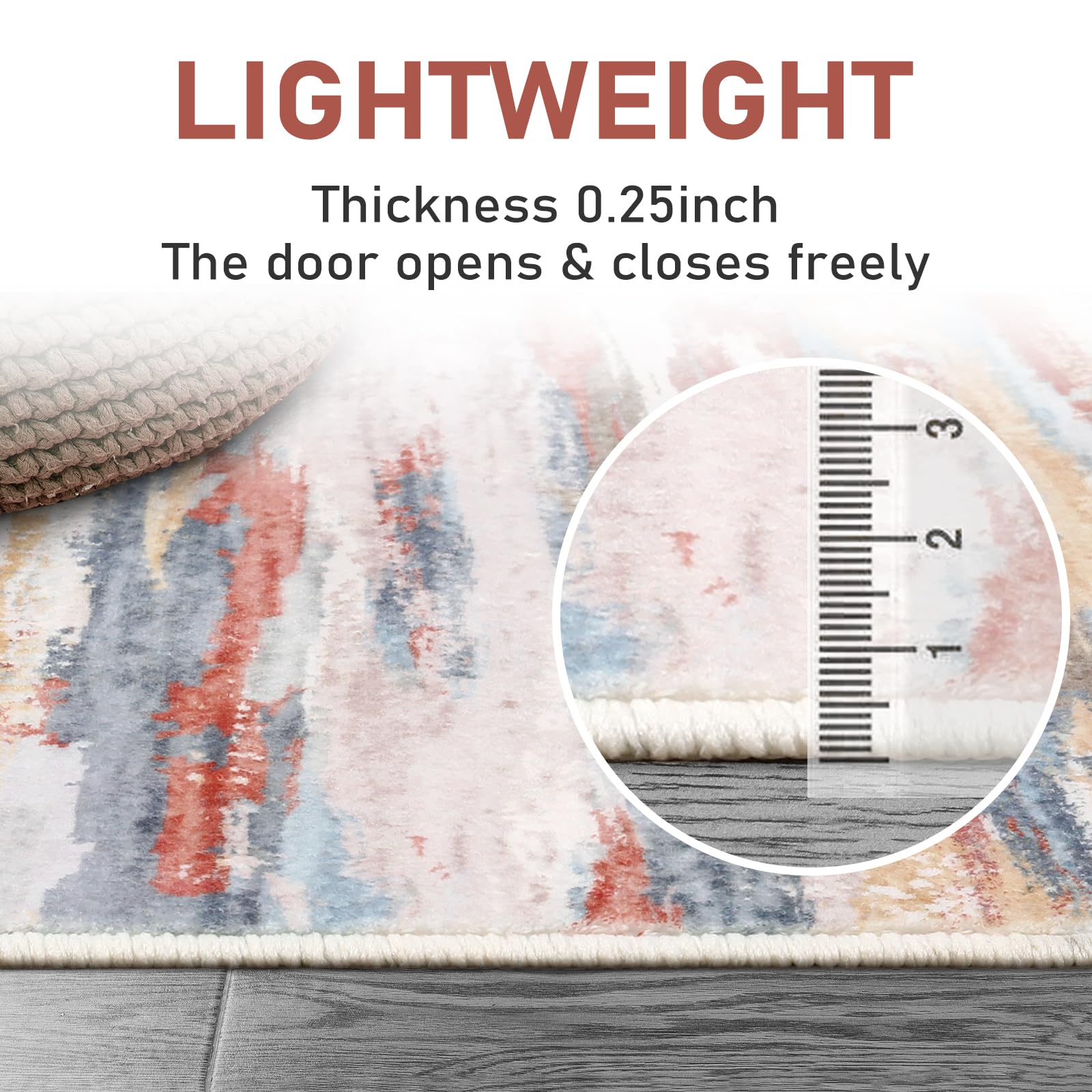 Collive Washable Runner Rug 2x6 - Colorful Striped Bathroom Runner Rugs Non Slip Runners for Hallway Modern Abstract Bedroom Runner Rug Floor Carpet for Kitchen Laundry Entryway