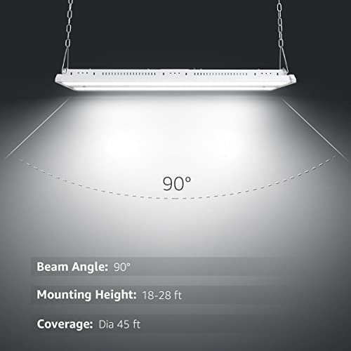 Lepro 2ft Liner High Bay LED Shop Light 220W, 30,800lm, 5000K Daylight, 800W HPS Equivalent, 1-10V Dimmable Commercial Warehouse LED Lighting, 120-277V, 110° Beam, Industrial Ceiling Light Fixture