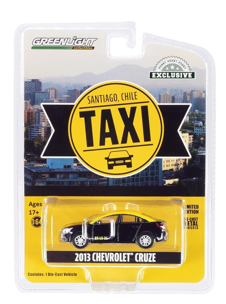 Greenlight 30282 2013 Chevy Cruze - Santiago, Chile Taxi (Hobby Exclusive) 1:64 Scale Diecast