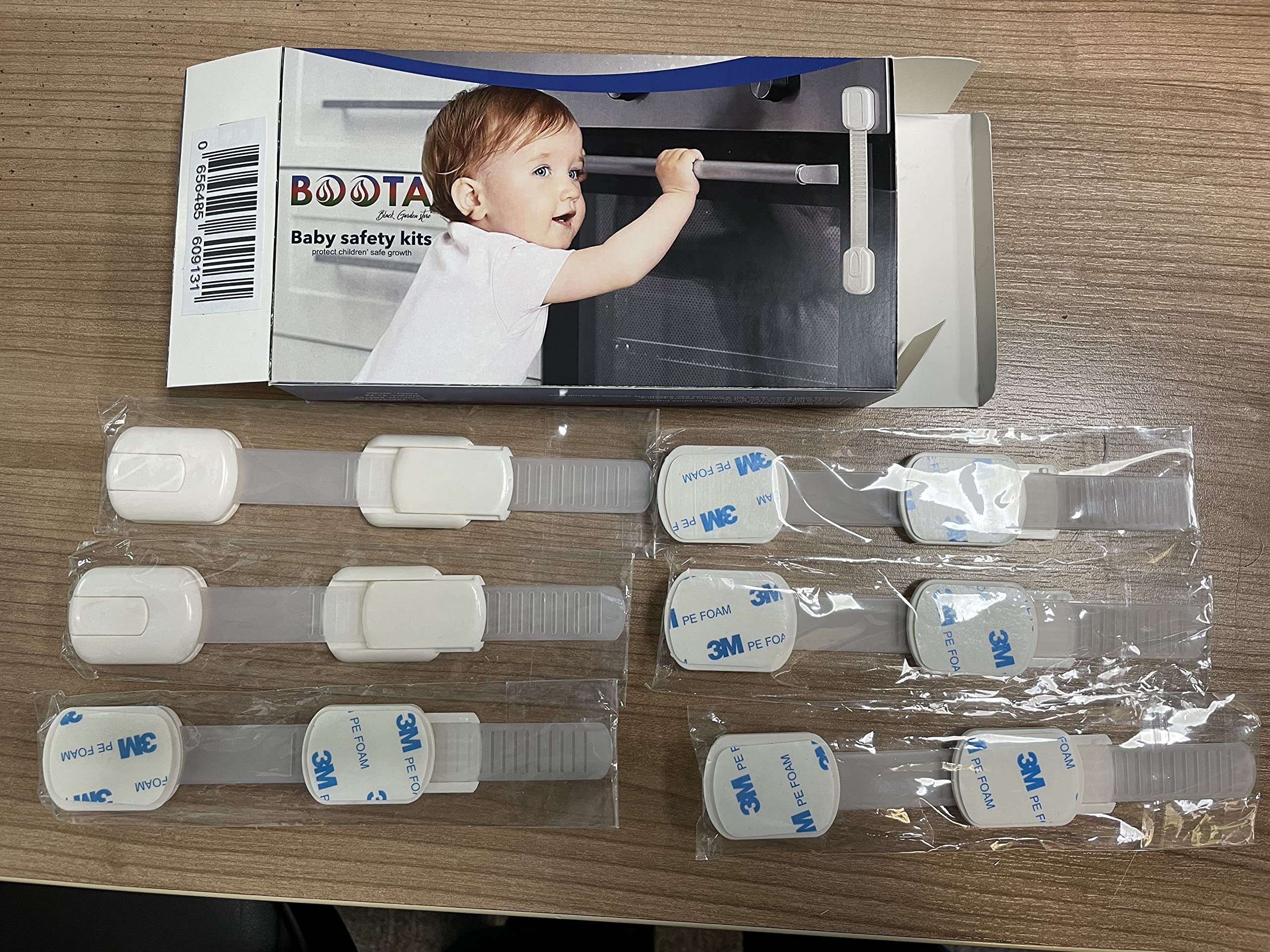 BOOTA Baby Locks (6 pack), Child Safety Strap Locks, Child Proof Cabinet Latches with Extra 3M Adhesives β Adjustable Drawer Locks, Baby Cabinet Safety Latches, Easy Installation, White