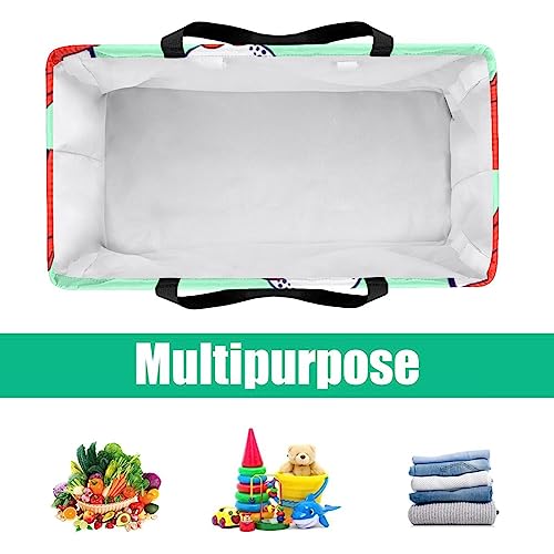 Cartoon Animal Full Print Large Capacity Laundry Organizer Tote Bag - Reusable and Foldable Oxford Cloth Shopping Bags