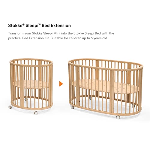 Stokke Sleepi Bed Extension, Natural - Convert Stokke Sleepi Mini Into Stokke Sleepi Bed - Extends Bed to 55.5” - Suitable for Children Up to 5 Years - Mattress Sold Separately