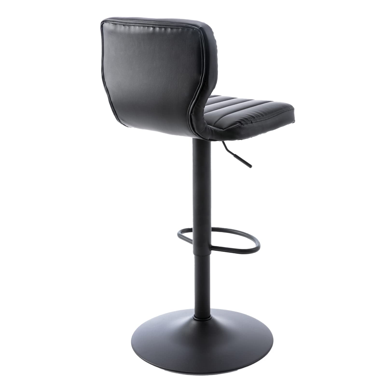 Brage Living Adjustable Bar Stools Set of 2, Modern PU Leather Swivel Barstools with Back, Armless Airlift Counter Height Bar Chairs for Kitchen Dining Pub Cafe (White)