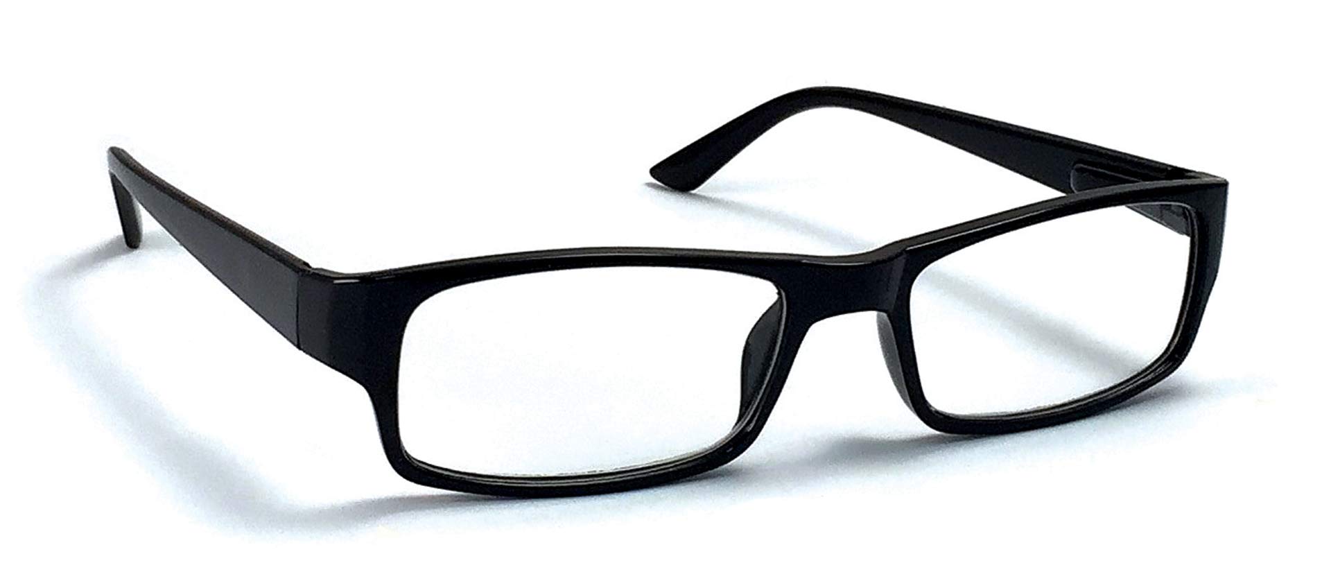 Boost Eyewear 6 Pack Reading Glasses, Traditional Black Frames, for Men and Women, with Comfort Spring Loaded Hinges, Black, 6 Pairs (+3.00)