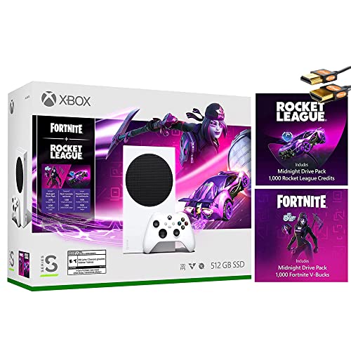 Microsoft Xbox Series S 512 GB SSD All-Digital Console, Wireless Controller, 1440p Gaming Resolution, Up to 120 FPS, HDR (High Dynamic Range), AMD FreeSync, Fortnite & Rocket League, HDMI Cable (Renewed)