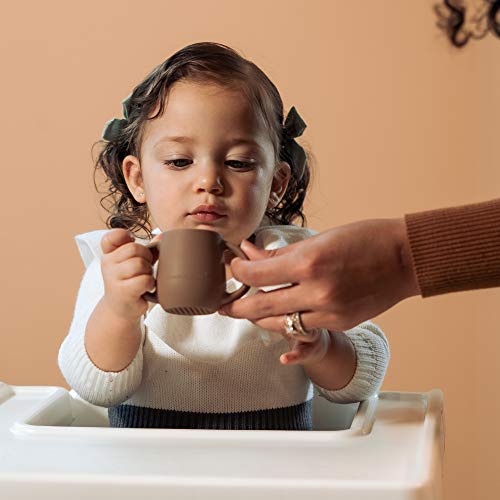 BraveJusticeKidsCo. | Teenie Tiny™ Silicone Developmental Baby-Led Weaning Drinking Cups (2 pack) (Mauve)