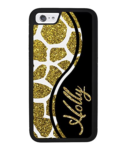 Giraffe Skin Gold Personalized Apple iPhone Black Rubber Phone Case Compatible with iPhone 14 Pro Max, Pro, Max, iPhone 13 Pro Max Mini, 12 Pro Max Mini, 11 Pro Max X XS Max XR 8 7 Plus