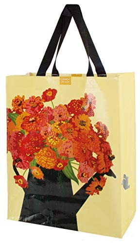Linnea Design Reusable Grocery Bag, Foldable Bag, Fold Up Reinforced Bottom, Eco friendly, Made of 95% Recycled Material, Holds 70+ Pounds