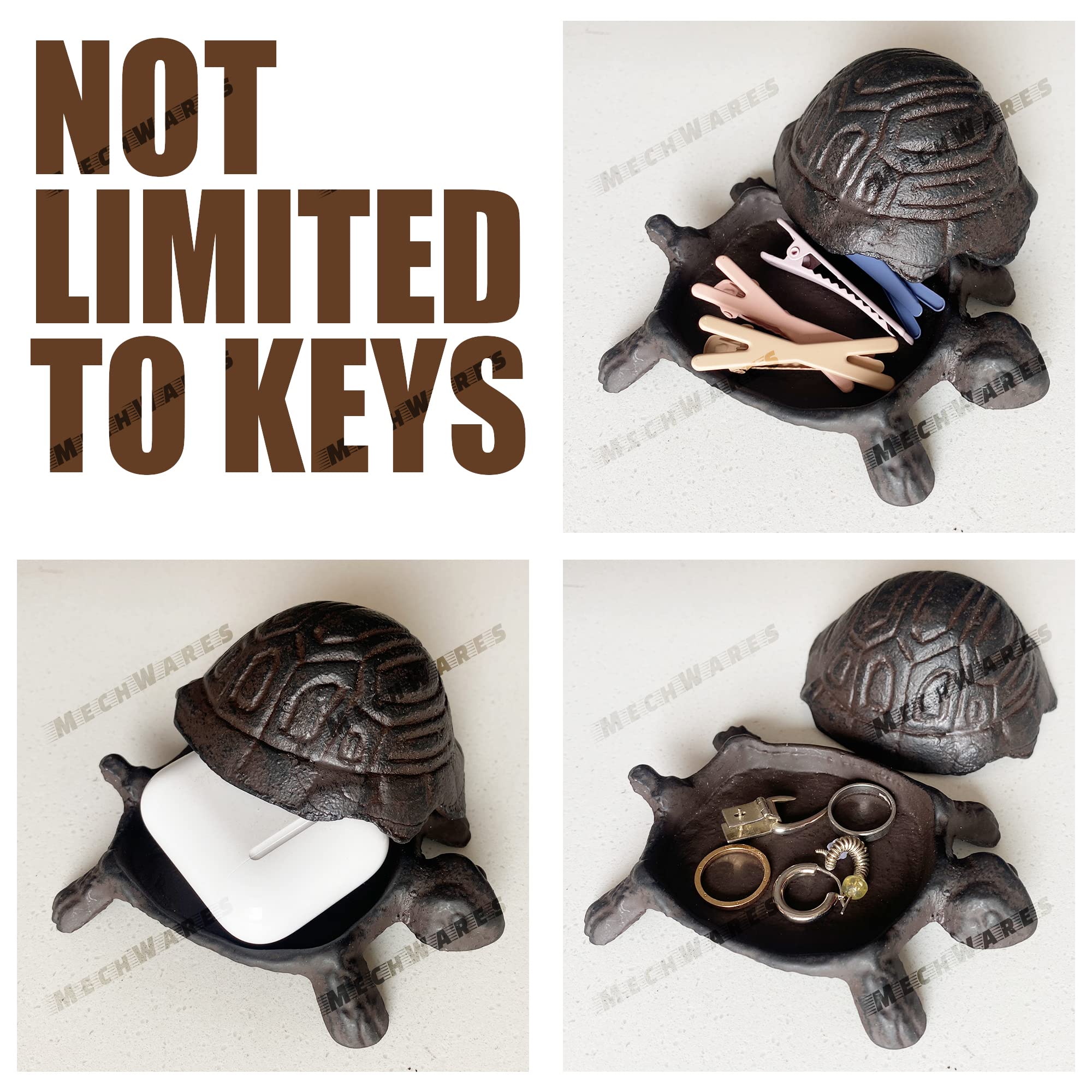 MechWares β Animal Style Cast Iron Key Hider- Hidden Key Holder for Outdoor and Indoor -Room Decoration- Garden Accessory- for Key | Ear Studs | Ring | Paper Clip- 1 Pcs (Turtle-Small)