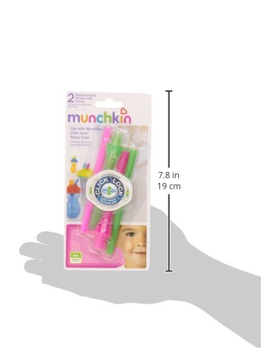 Munchkin Click Lock Replacement Straws with Valves - 2 pk - Assorted Colors