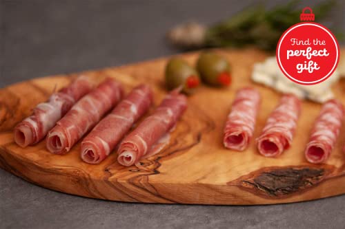 Thirteen Chefs Charcuterie Boards - Large, 20 x 10 Tramanto Olive Wooden Serving Platter for Cheese, Meat and Appetizers - Perfect Dinner Party Board - Kitchen Accessories