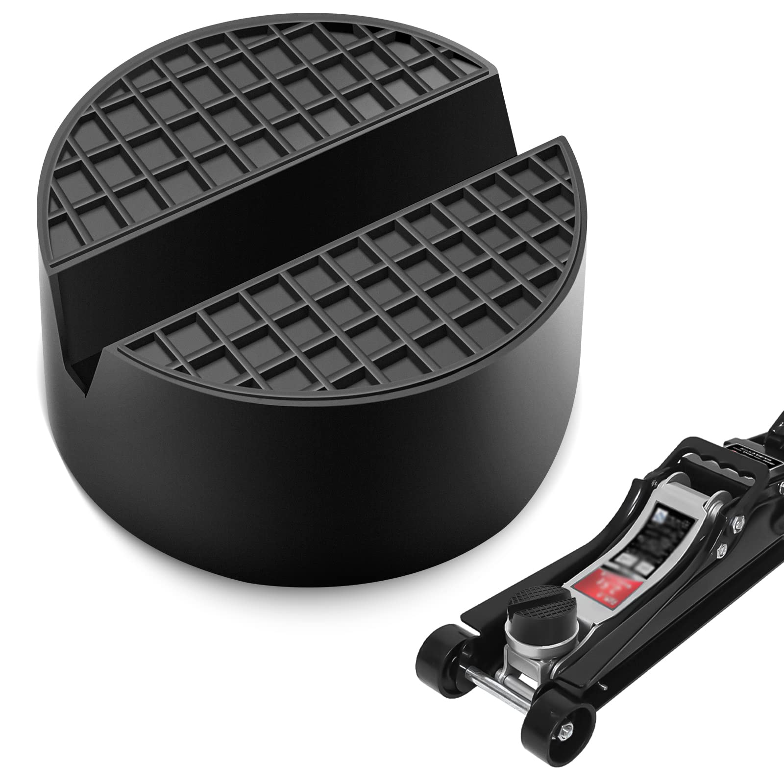 Universal Jack Rubber Pad, Senbos Car Jack Pads Frame Rail Protector Slotted Trolley Jacking Block Anti-Slip Car Jack Adapter Support Block Heavy Duty Car Lift Tool Accessories