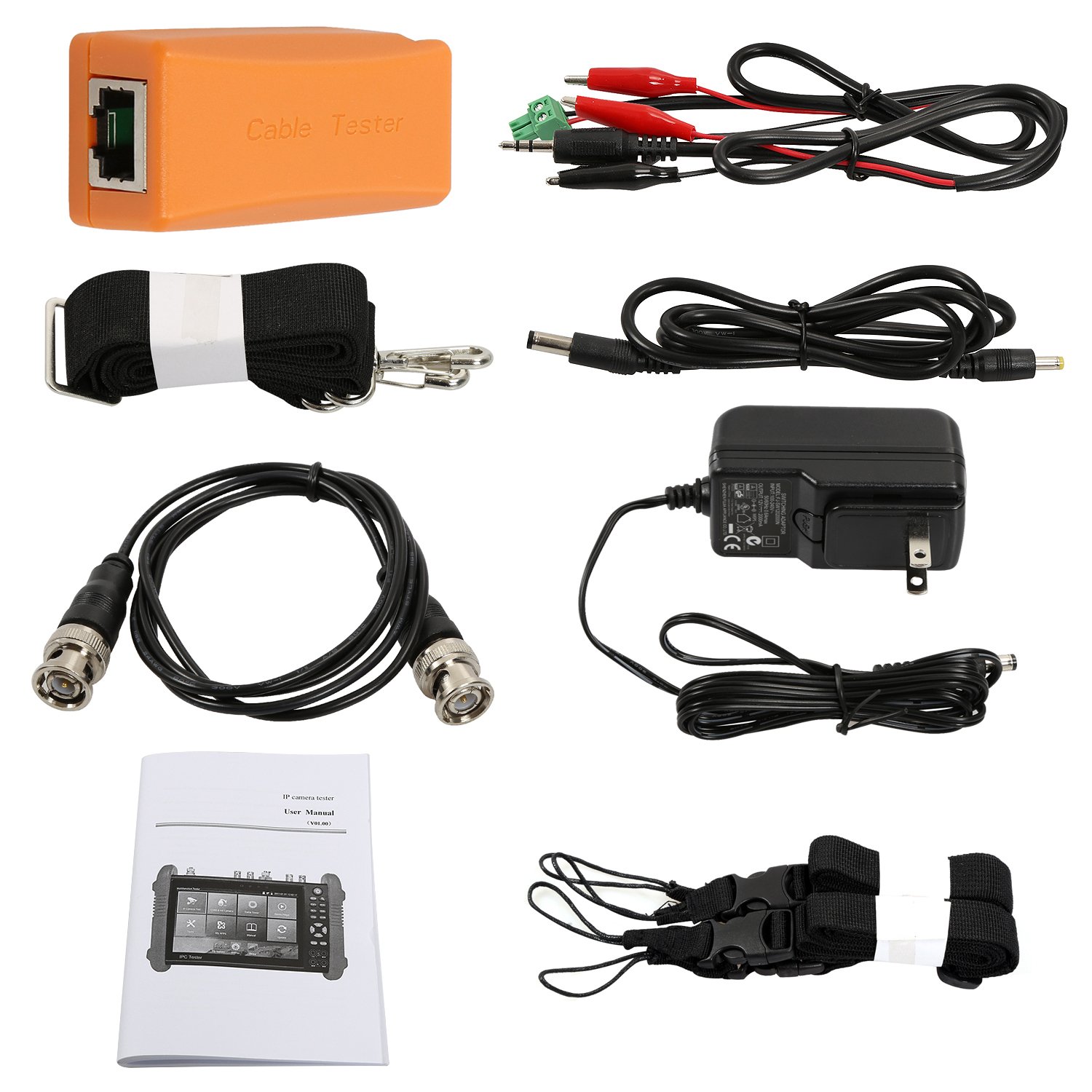 Wsdcam 7 Inch All in One IPS Touch Screen IP Camera Tester Security CCTV Tester Monitor with SDI/TVI/AHD/CVI/POE/4K H.265/1080p HDMI in&Out/RJ45-TDR/Firmware Update Upgraded 9800ADHS-Plus