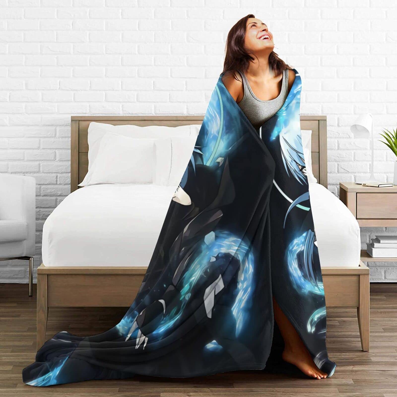 JEGNDGYE Anime That Time I Got Reincarnated as a Slime Blanket Lightweight Microfiber Flannel Throw Blanket for Bedroom Livingroom Air Conditioning Blanket 80"x60" Inch
