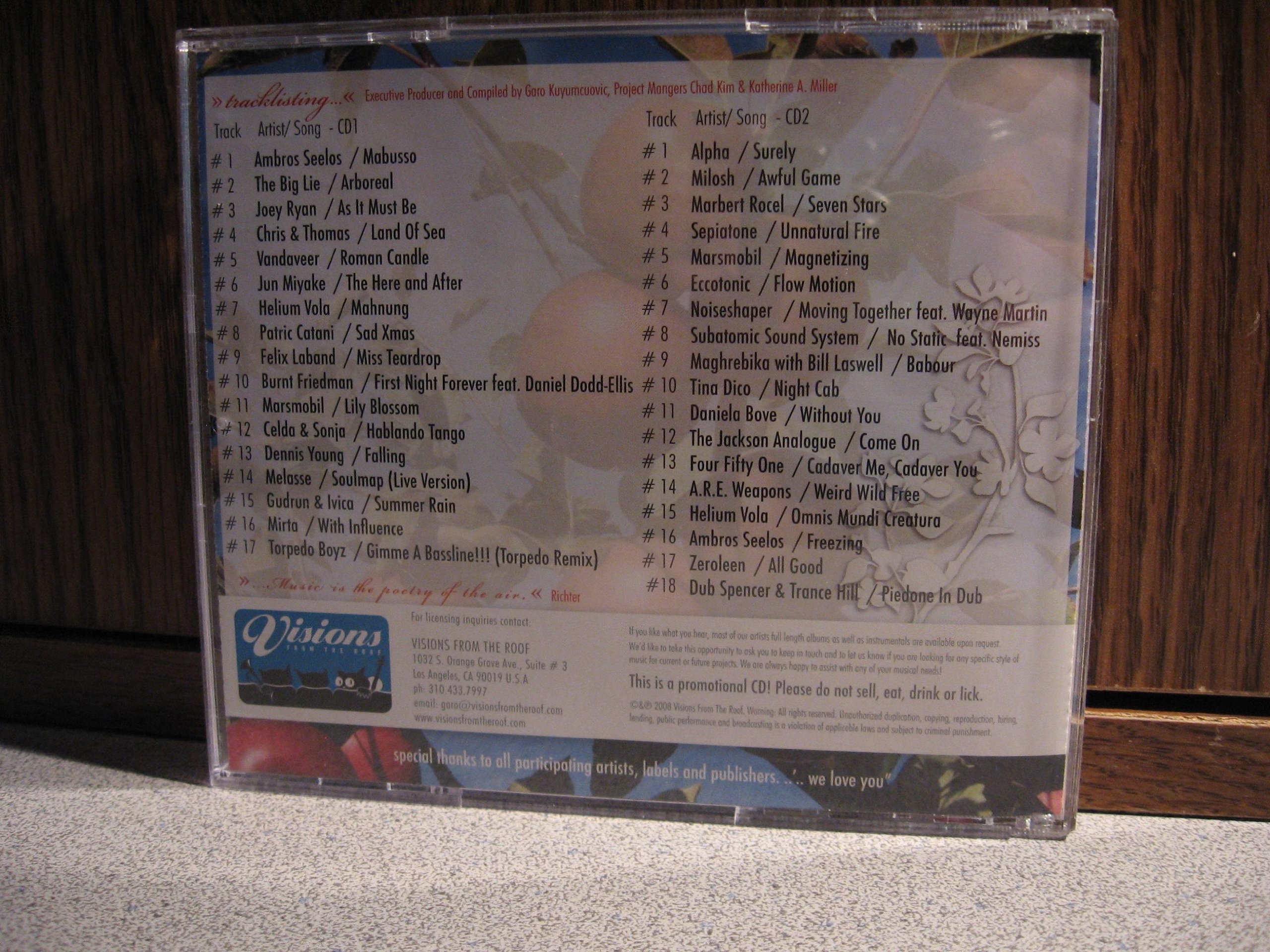 Tempted Love: Compilation One - (18-track 2 Discs)RARE Promo CD Various Artists 2008 Visions From the Roof Records[Audio CD]
