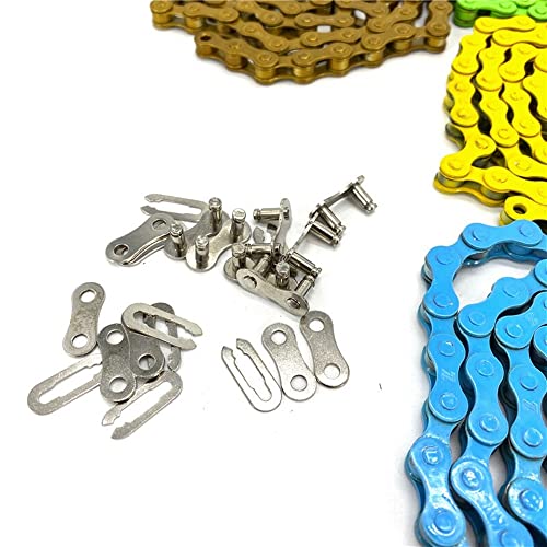 Bicycle Chain Single Speed Fixed Gear 98L with Chain Link Tricycle Bicycle Chain Bike Parts (Color : Pink 1pcs)