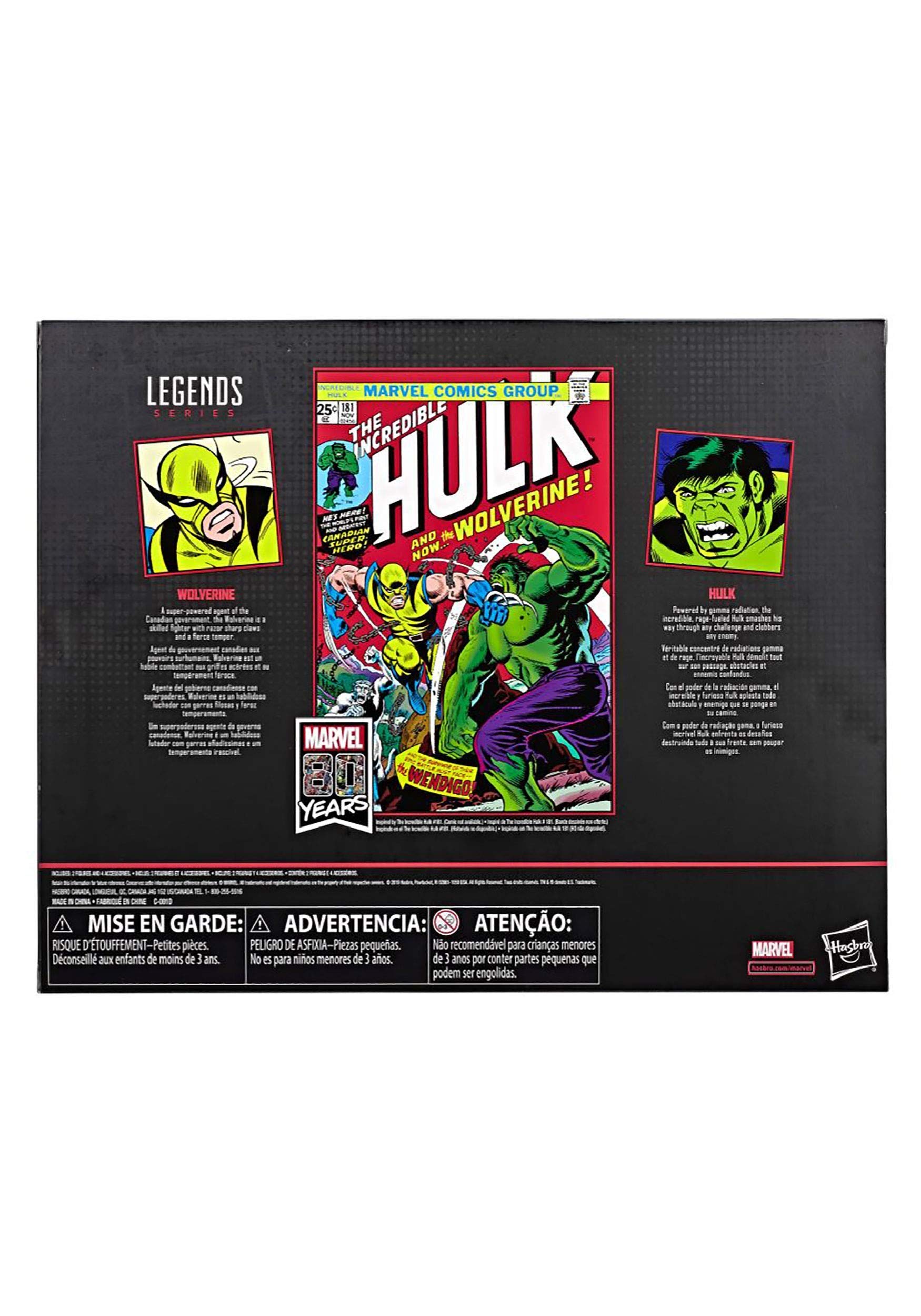 Marvel Legends 80th Anniversary Wolverine and Hulk 6-Inch Action Figures - Exclusive