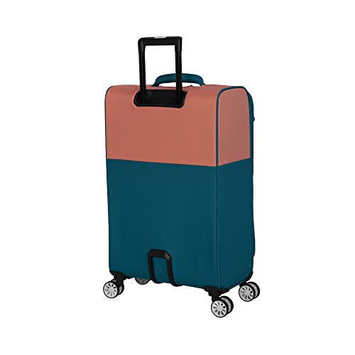 it luggage Duo-Tone 31" Softside Checked 8 Wheel Spinner, Peach/Sea Teal