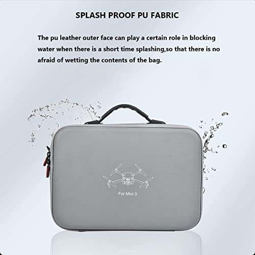 CENPIN Mini 3 RC Case, Portable Travel Bag PU Leather Carrying Case Bag for DJI Mini 3 RC/Mini 3 Pro RC Drone Accessories with DJI RC Controller and Other Accessories