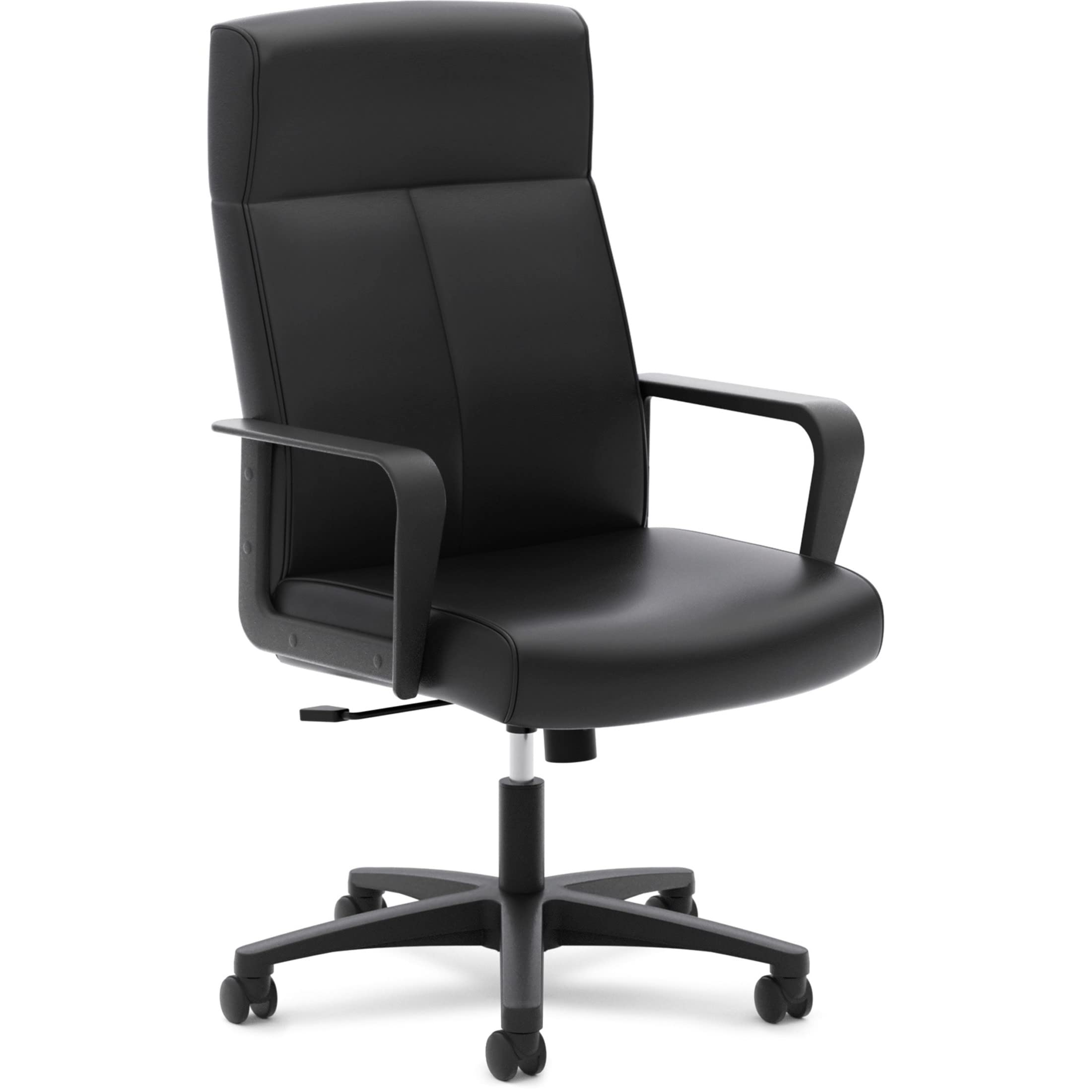 HON Validate Leather Executive Chair - High Back Armed Office Chair for Computer Desk, Black (HVL604)