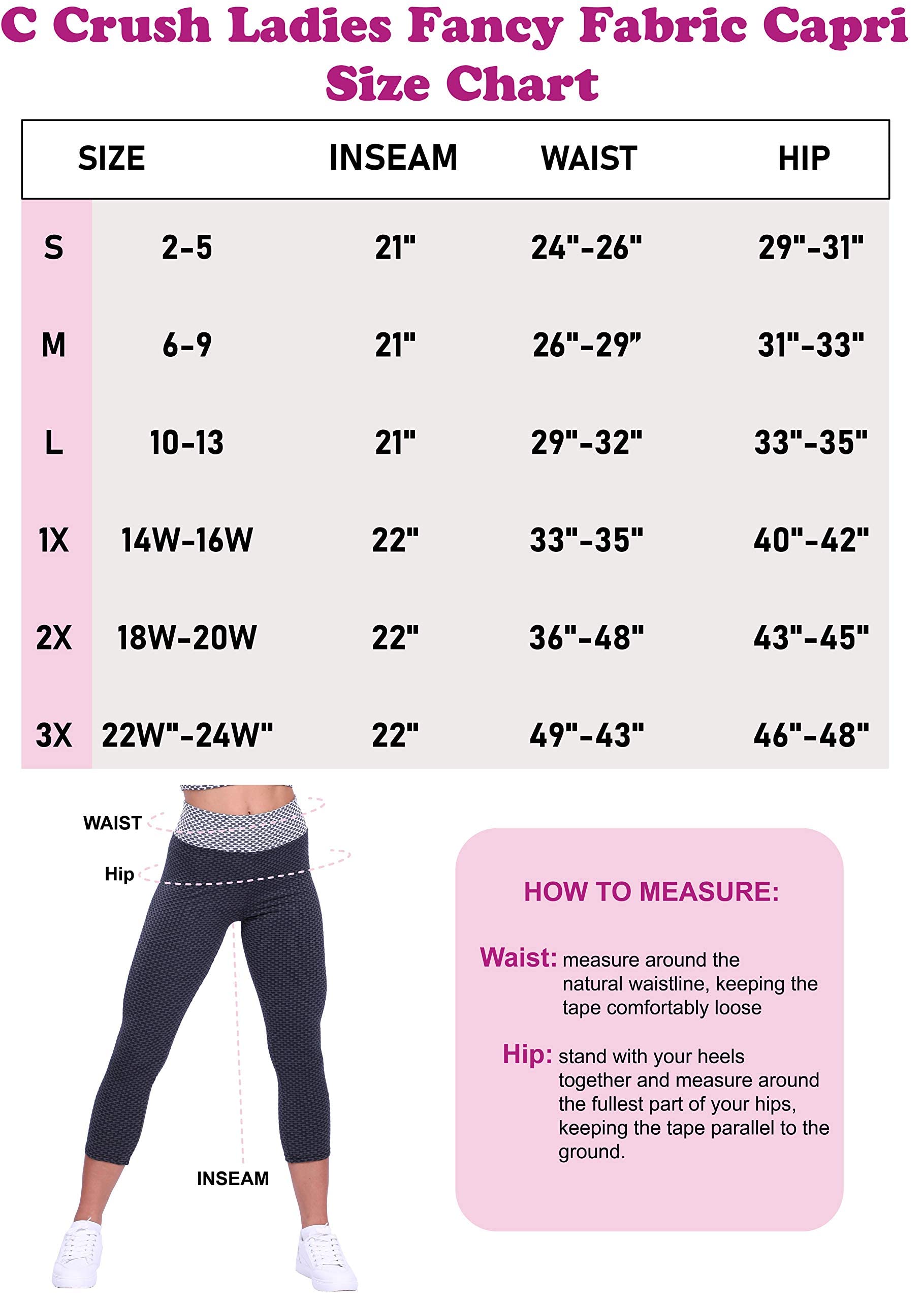 C CRUSH ORIGINAL TIK Tok Butt Lifting Workout Leggings for Women 3 Pack Honeycomb Textured Yoga Booty Pants