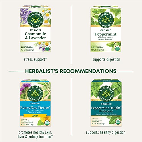 Traditional Medicinals Organic Smooth Move Peppermint Laxative Tea, 16 Count (Pack of 6)