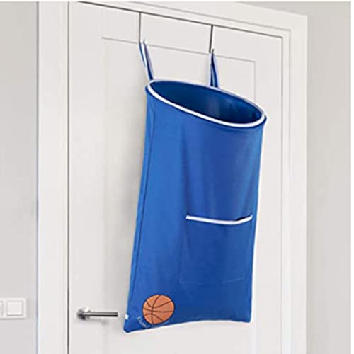 Over the Door Laundry Hamper- Basketball Laundry Hamper for Kids Room - Fun Kids Laundry Hamper with Sock Compartment For Basketball Hamper For Boys Room - Kids Hamper