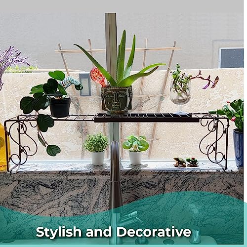 Trenton Gifts Kitchen Storage Sink Shelf Organizer, Expandable Wire Rack, White